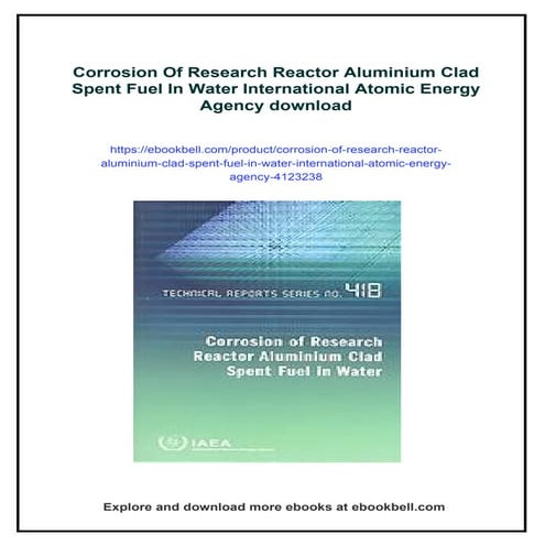Corrosion Of Research Reactor Aluminium Clad Spent Fuel In Water ...