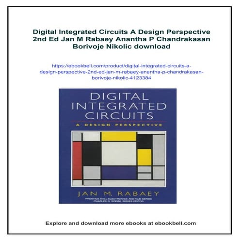 Digital Integrated Circuits A Design Perspective 2nd Ed Jan M Rabaey ...