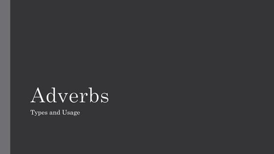 adverbs | PPT