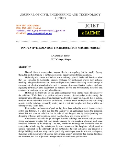 Base isolation and damping | PPTX