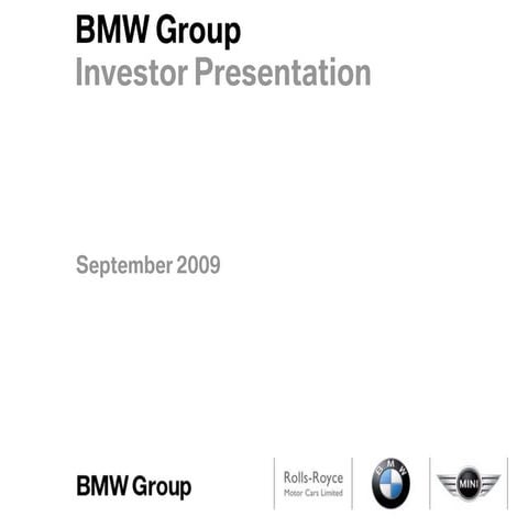 Investor Presentation of BMW Group 2009 | PPT