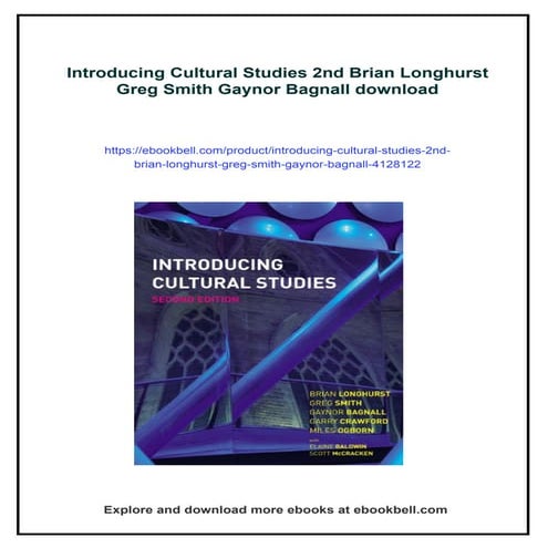 Introducing Cultural Studies 2nd Brian Longhurst Greg Smith Gaynor ...