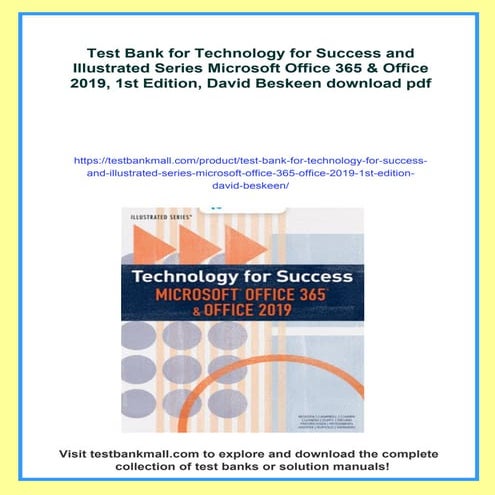 Test Bank for Technology for Success and Illustrated Series Microsoft ...