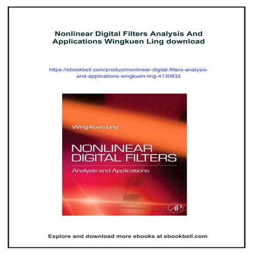 Nonlinear Digital Filters Analysis And Applications Wingkuen Ling | PDF