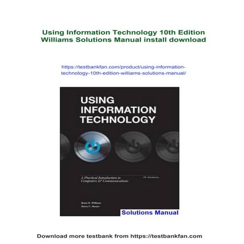 Using Information Technology 10th Edition Williams Solutions Manual | PDF