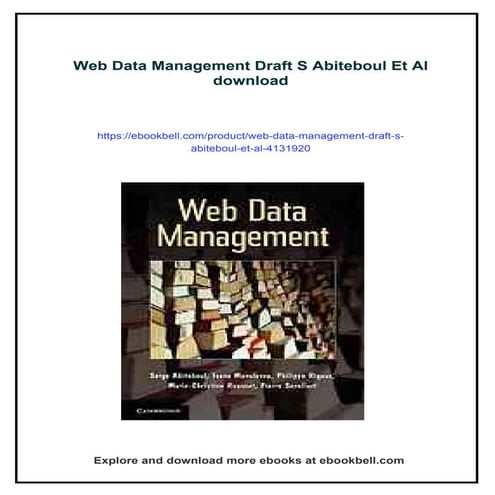 Web Data Management Draft S Abiteboul Et Al | PDF