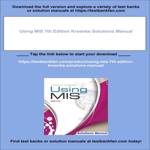 Using MIS 7th Edition Kroenke Solutions Manual | PDF