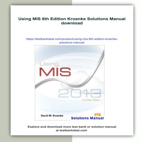 Using MIS 6th Edition Kroenke Solutions Manual | PDF