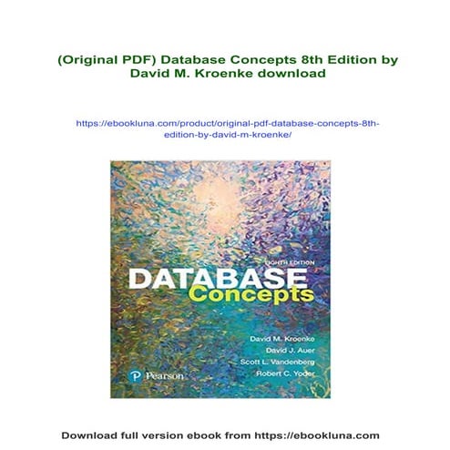 (Original PDF) Database Concepts 8th Edition by David M. Kroenke | PDF