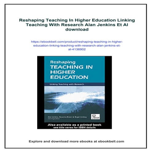 Reshaping Teaching In Higher Education Linking Teaching With Research ...