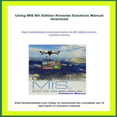 Using MIS 9th Edition Kroenke Solutions Manual | PDF
