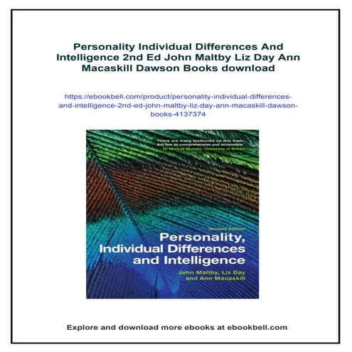 Personality Individual Differences And Intelligence 2nd Ed John Maltby ...