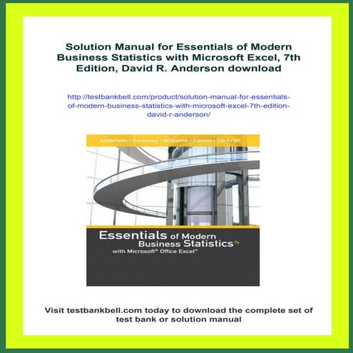 Solution Manual for Essentials of Modern Business Statistics with ...