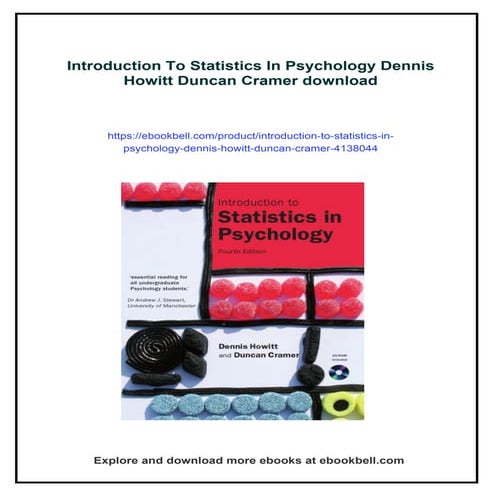 Introduction To Statistics In Psychology Dennis Howitt Duncan Cramer | PDF