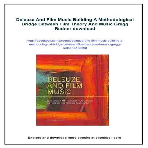 Deleuze And Film Music Building A Methodological Bridge Between Film ...