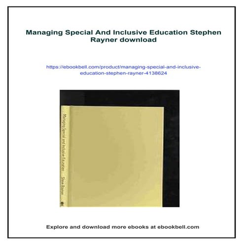 Managing Special And Inclusive Education Stephen Rayner | PDF