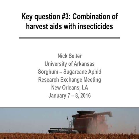 Evaluation of Insecticide Efficacy Against Sugarcane Aphid | PPTX