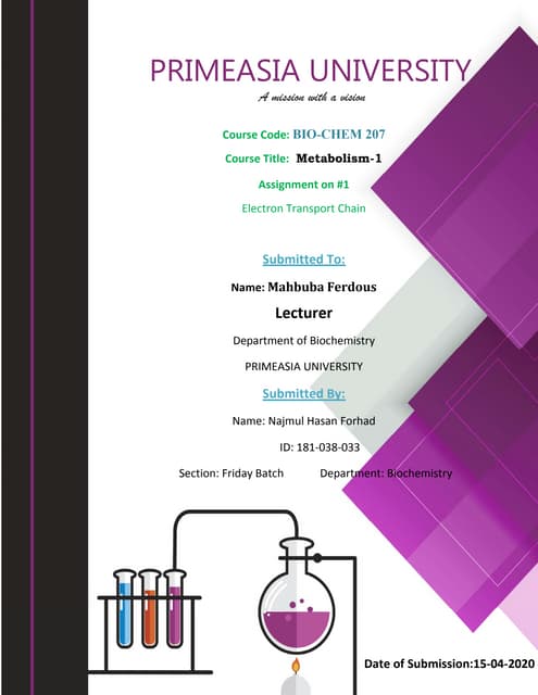 Electron Transport Chain ETC | PPTX