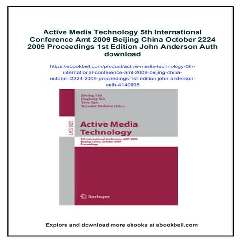 Active Media Technology 5th International Conference Amt 2009 Beijing ...