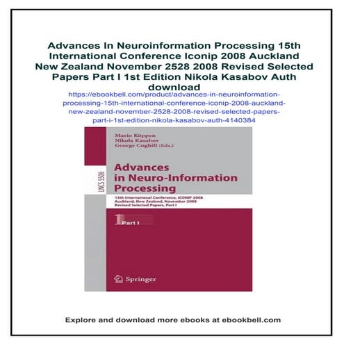 Advances In Neuroinformation Processing 15th International Conference Iconip 2008 Auckland New ...