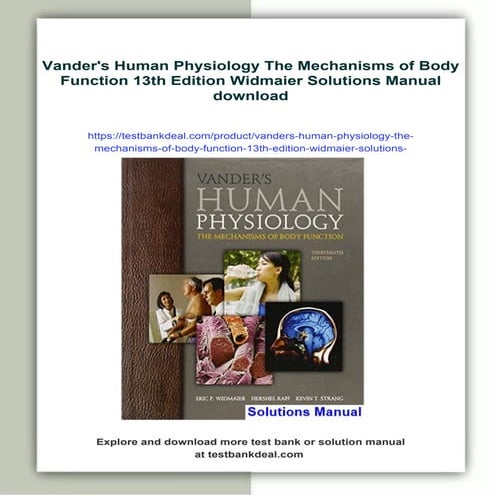 Vander's Human Physiology The Mechanisms of Body Function 13th Edition ...