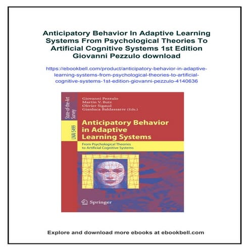Anticipatory Behavior In Adaptive Learning Systems From Psychological Theories To Artificial ...