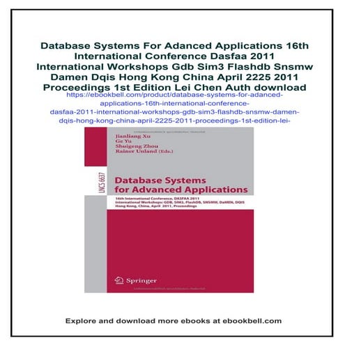 Database Systems For Adanced Applications 16th International Conference ...
