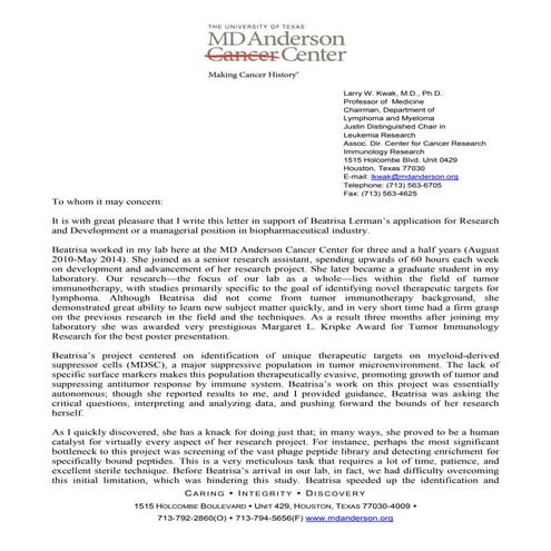Dr. Kwak reference letter for Beatrisa | PDF