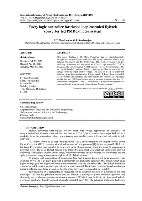 Power factor correction in bridgeless luo converter-fed bldc motor drive | PDF