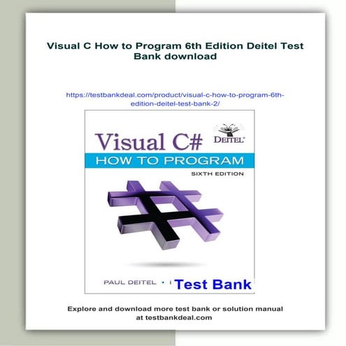 Visual C How to Program 6th Edition Deitel Test Bank | PDF