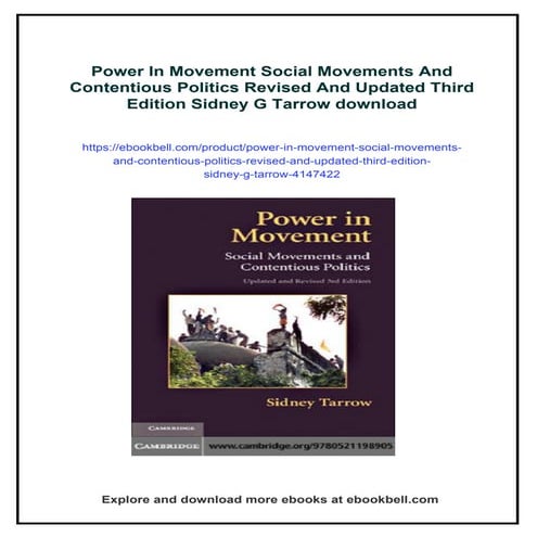 Power In Movement Social Movements And Contentious Politics Revised And ...