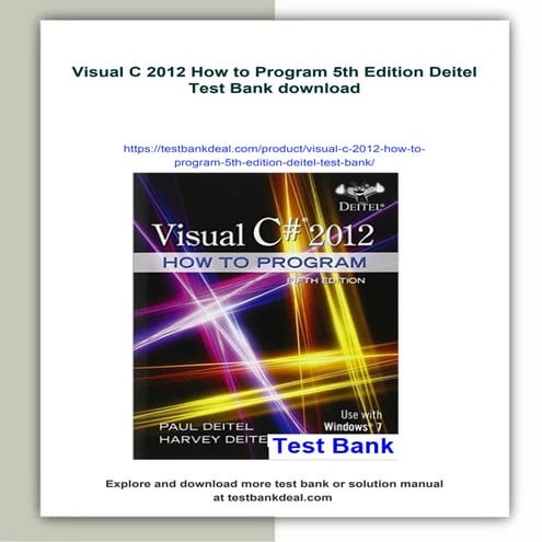 Visual C 2012 How to Program 5th Edition Deitel Test Bank | PDF