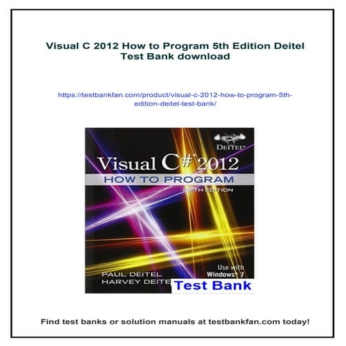 Visual C 2012 How to Program 5th Edition Deitel Test Bank | PDF