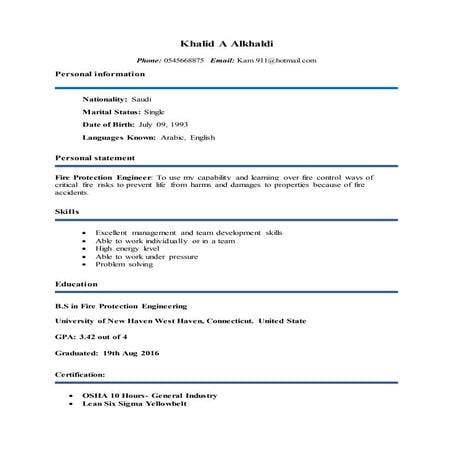 CV Khalid | DOCX