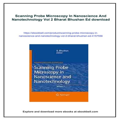 Scanning Probe Microscopy In Nanoscience And Nanotechnology Vol 2 ...