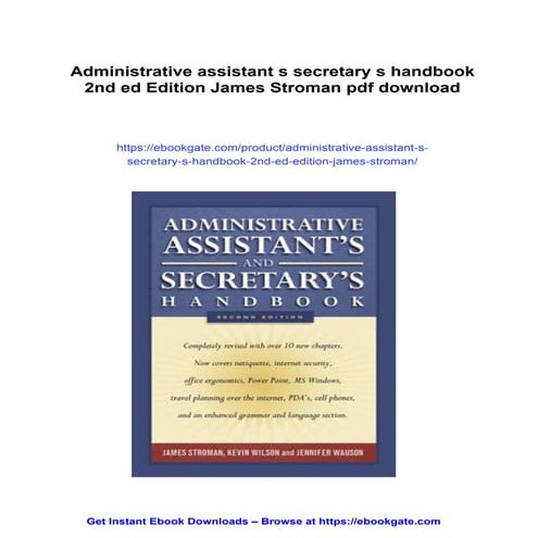 Administrative assistant s secretary s handbook 2nd ed Edition James ...