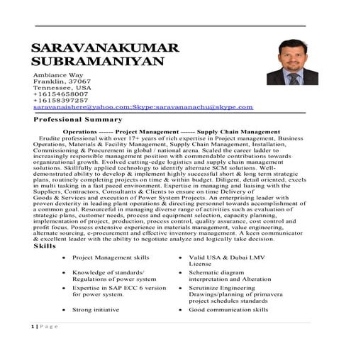 Resume of SSK | PDF