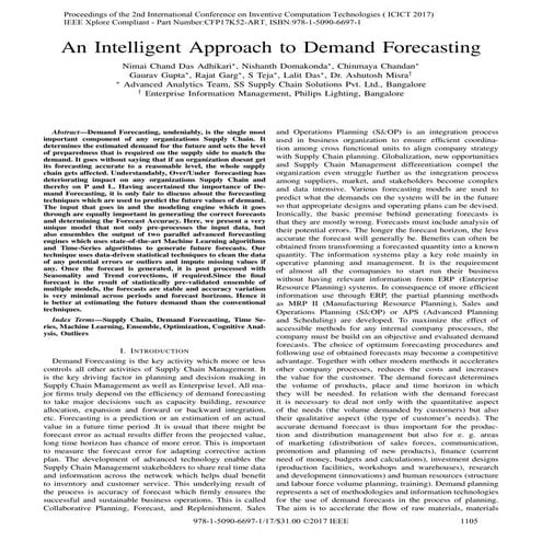 An Intelligent Approach to Demand Forecasting | PDF