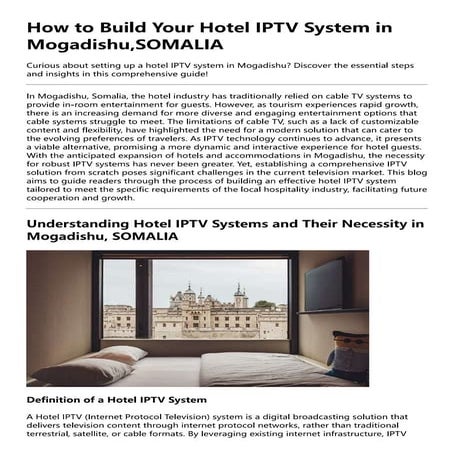How to Build Your Hotel IPTV System in Mogadishu，SOMALIA | PDF