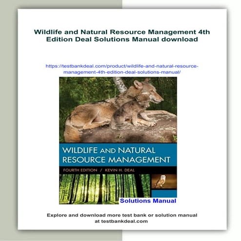 Wildlife and Natural Resource Management 4th Edition Deal Solutions Manual | PDF