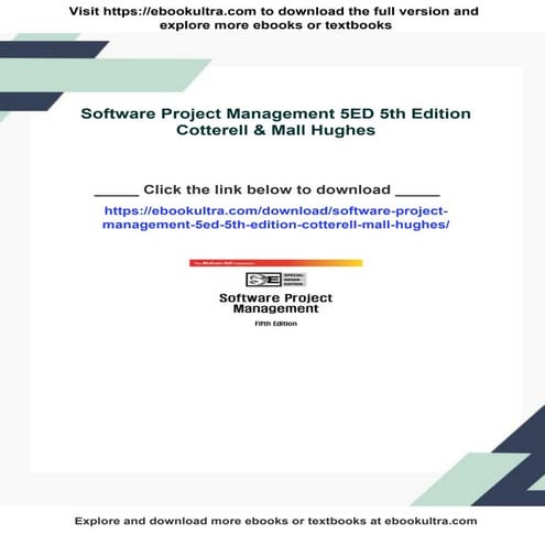 Software Project Management 5ED 5th Edition Cotterell & Mall Hughes | PDF