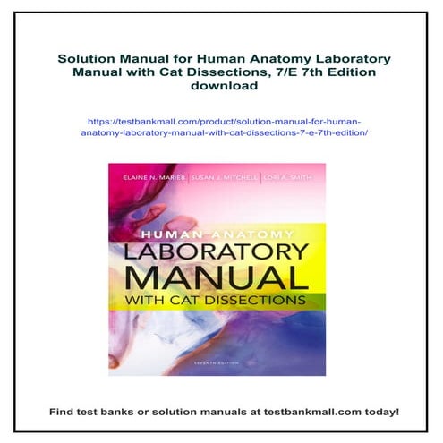 Solution Manual for Human Anatomy Laboratory Manual with Cat ...