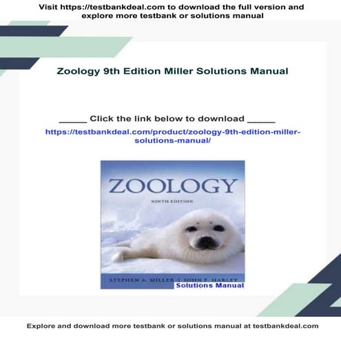 Zoology 9th Edition Miller Solutions Manual | PDF