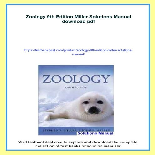 Zoology 9th Edition Miller Solutions Manual | PDF