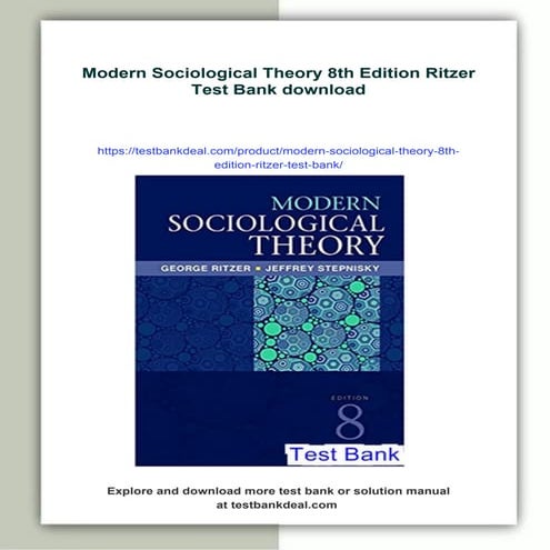 Modern Sociological Theory 8th Edition Ritzer Test Bank | PDF