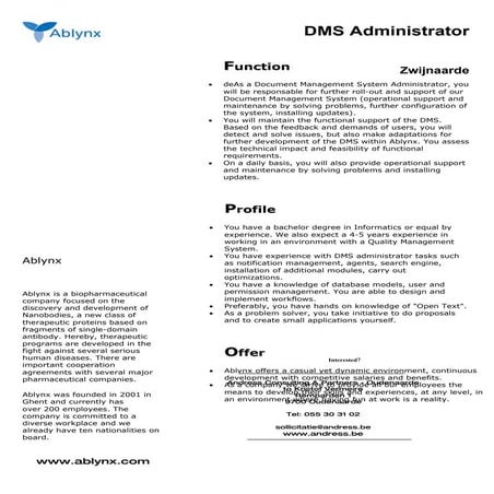DMS Administrator | DOC