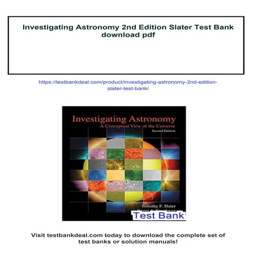 Investigating Astronomy 2nd Edition Slater Test Bank | PDF