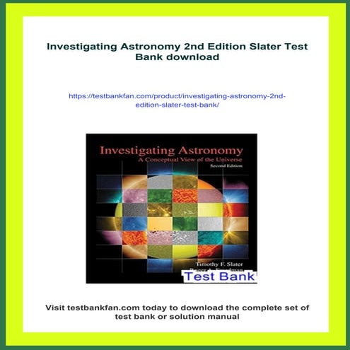 Investigating Astronomy 2nd Edition Slater Test Bank | PDF