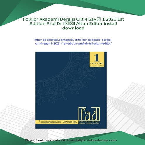 Folklor Akademi Dergisi Cilt 4 Sayı 1 2021 1st Edition Prof Dr Işıl Altun Editor | PDF