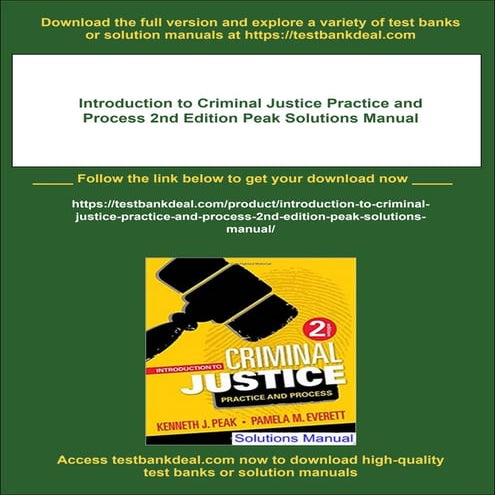 Introduction to Criminal Justice Practice and Process 2nd Edition Peak Solutions Manual | PDF